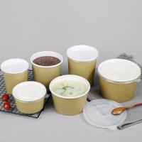China 100% Eco Friendly Take Out Kraft Paper To Go Soup Bowls With Lid for sale