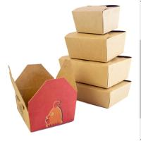 China Flexo printing In Bulk Sushi Paper Box Food Delivery Box With Lid for sale
