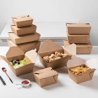 China Square Kraft Paper Cardboard To Go Boxes Takeway Food Box for sale