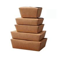 China Square Kraft Paper Cardboard To Go Boxes Takeway Food Box for sale