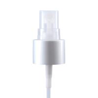 China Non Spill 28/410 White Plastic Lotion Pump Sprayer Cap with Black Silver Coated Finish for Bottles for sale