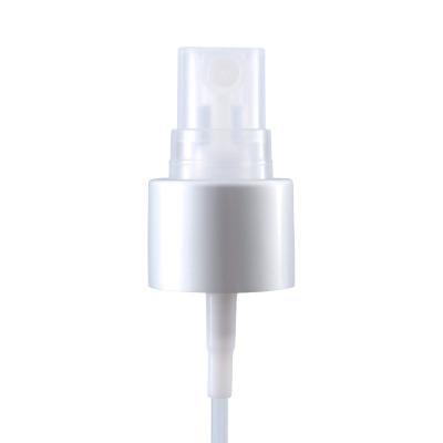 China Non Spill 28/410 White Plastic Lotion Pump Sprayer Cap with Black Silver Coated Finish for Bottles for sale