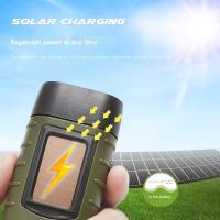 China Hand Cranked Solar LED Flashlight Rechargeable Emergency Mountaineering Buckle for sale