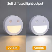 China Smiling Face Intelligent Induction LED Night Light Magnetic Suction Wireless for sale