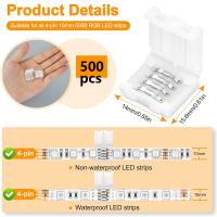 China RGB LED Strip Connector 10mm Gapless Solderless Terminal Extension SMD 5050 for sale