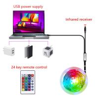 China 24 Key Mini Led Light Strip Set 5v With Ip20 Remote Infrared Color Changing for sale