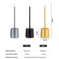 China 2700k Warm Light Metal Led Table Lamp Charging Touch Dimmer Bedside Lamp for sale