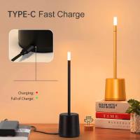 China 2700k Warm Light Metal Led Table Lamp Charging Touch Dimmer Bedside Lamp for sale