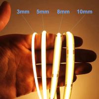 China Cutting Flexible Cob Led Strip 3mm 5mm 90 Ra Single Color Linear Light for sale