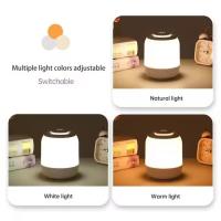 China Rechargeable Touch Led Night Light Three Color Adjustable Bedside Lamp for sale