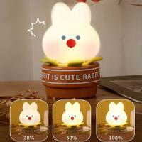 China Silicone Children'S Bedside Led Dimming Night Light Timed Sleep Usb Rechargeable for sale