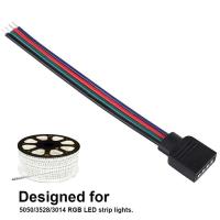 China 4 Pins Led Light Strip Connector 5v 12v 24v Ip20 10mm For Rgb Led Lighting for sale