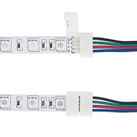 China Quick Connect Led Strip Connector Rgb Dual Head Solder Free 17cm for sale