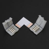 China L-Shaped Corner Led Strip Connector Solderless 5050 Rgb Ip20 4 Pin for sale