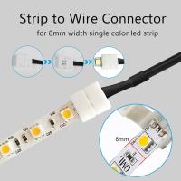 China 2p/Dc Female Led Single Color Light Strip Connector For 8mm To 10mm Width for sale