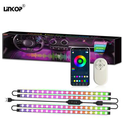 China Magic Car Usb Rgbic Led Strip Lights Underfoot Car Voice Control Addressable for sale