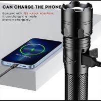 China Multifunctional White Laser Flashlight Outdoor Zoom Emergency Light Rechargeable for sale