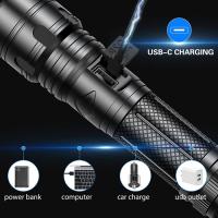 China Multifunctional White Laser Flashlight Outdoor Zoom Emergency Light Rechargeable for sale