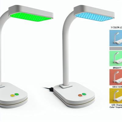 China 3 Color Dimmable LED Table Lamp C-Shaped USB-C Charging Desk Light with Adjustable Color Temperature for sale
