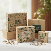 China Reusable Kraft Cardboard Gift Box Packaging Sustainable Material Custom Printed Designs Ideal for and Seasonal Packaging for sale