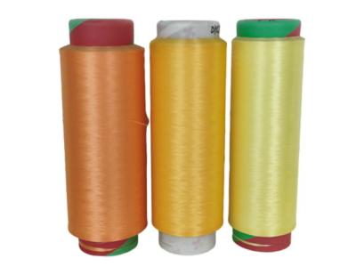 China Nylon 6 Dope Dyed DTY Yarn 70D/24F Yellow SD High Tenacity Custom Color for sale