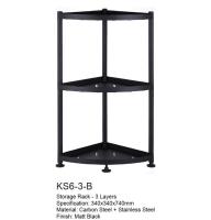 China Multifunctional Freestanding Kitchen Rack , Steel Kitchen Corner Shelf Fan Shaped for sale