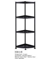 China Multifunctional Freestanding Kitchen Rack , Steel Kitchen Corner Shelf Fan Shaped for sale