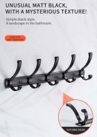 China Matte Black Stainless Steel Robe Hooks , Wall Mount Towel Hanger OEM ODM for sale