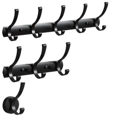 China Matte Black Stainless Steel Robe Hooks , Wall Mount Towel Hanger OEM ODM for sale