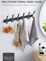China Matte Black Stainless Steel Robe Hooks , Wall Mount Towel Hanger OEM ODM for sale