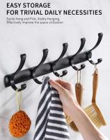 China Matte Black Stainless Steel Robe Hooks , Wall Mount Towel Hanger OEM ODM for sale