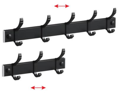 China Heavy Duty Stainless Steel Robe Hooks Black Matte Color For Hanging Coat for sale