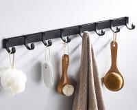 China Aluminum Alloy Wall Mounted Hooks Rack Slipable With 8 Hangers for sale
