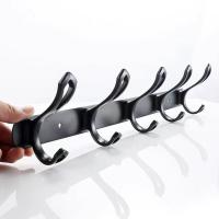 China Matt Black Stainless Steel Robe Hooks , Baking Paint Wall Mounted Entryway Coat Rack for sale