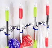 China Stainless Steel 304 Broom Mop Holder Wall Mount Heavy Duty For Laundry Room Garage for sale