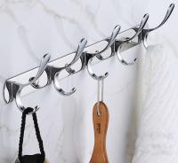 China Modern Stainless Steel Robe Hooks , 8 Hook Wall Mounted Coat Rack For Entryway for sale