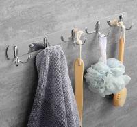 China Mirror Chrome Silver Stainless Steel Hat And Coat Hooks Wall Mounted With 8 Hooks for sale