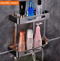 China Mirror Polishing Silver Wall Mounted Bathroom Shelf SUS304 Stainless Steel Material for sale