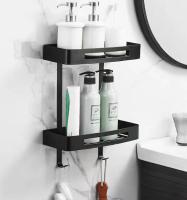 China Matte Black Bathroom Shower Caddy , 304 Stainless Steel Shower Shampoo Holder for sale