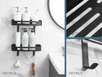 China Matte Black Bathroom Shower Caddy , 304 Stainless Steel Shower Shampoo Holder for sale