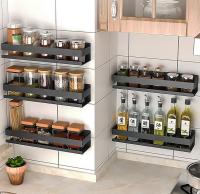 China Durable Rustproof Wall Mounted Bathroom Shelf Rectangular Matte Black Color for sale