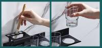 China Multifunctional Wall Mounted Toothbrush Holder Matte Black Color ODM for sale