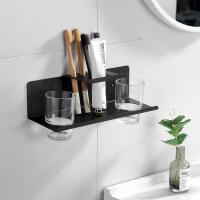 China Stainless Steel Wall Mounted Bathroom Shelf Rustproof Waterproof For Toothbrush for sale