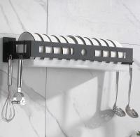 China Stainless Steel Kitchen Utensil Holder Wall Mounted Matte Black Color OEM ODM for sale
