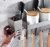 China Multifunctional Wall Mounted Kitchen Shelf Stainless Steel 304 Material For Spice Storage for sale