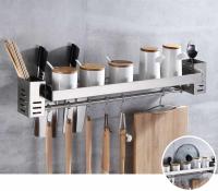 China Multifunctional Wall Mounted Kitchen Shelf Stainless Steel 304 Material For Spice Storage for sale