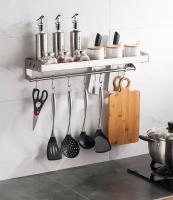 China Multifunctional Wall Mounted Kitchen Shelf Stainless Steel 304 Material For Spice Storage for sale