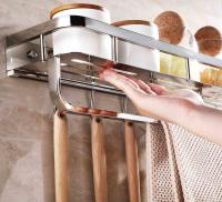 China Heavy Duty Wall Mounted Kitchen Shelf With Mirror Polishing Finish CE Certified for sale