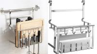 China 304 Stainless Steel Kitchen Spice Rack Wall Mounted With Brush Polishing Finish for sale