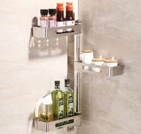 China 3 Tiered Wall Mounted Kitchen Storage Racks 180 Degree Rotatable For Spice Jars for sale